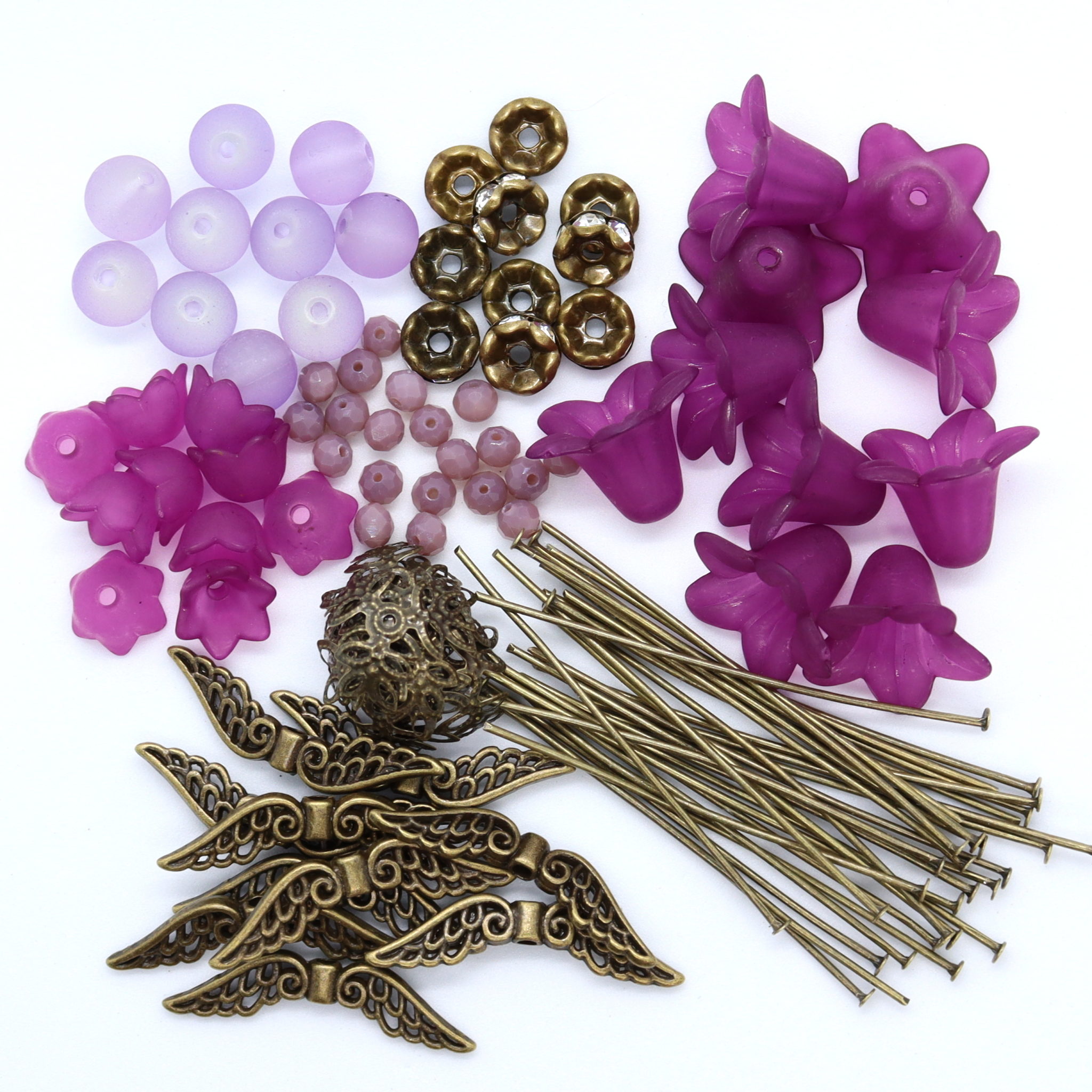 Lilian Purple Flower Fairy Charm Kit | UK Bead Shop