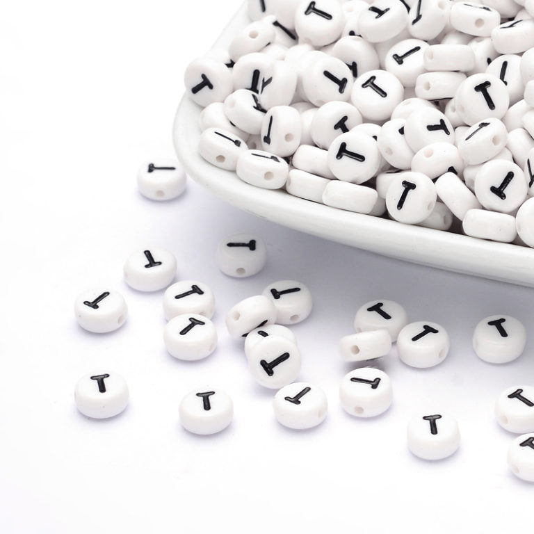 Acrylic Alphabet Bead - T - Riverside Beads