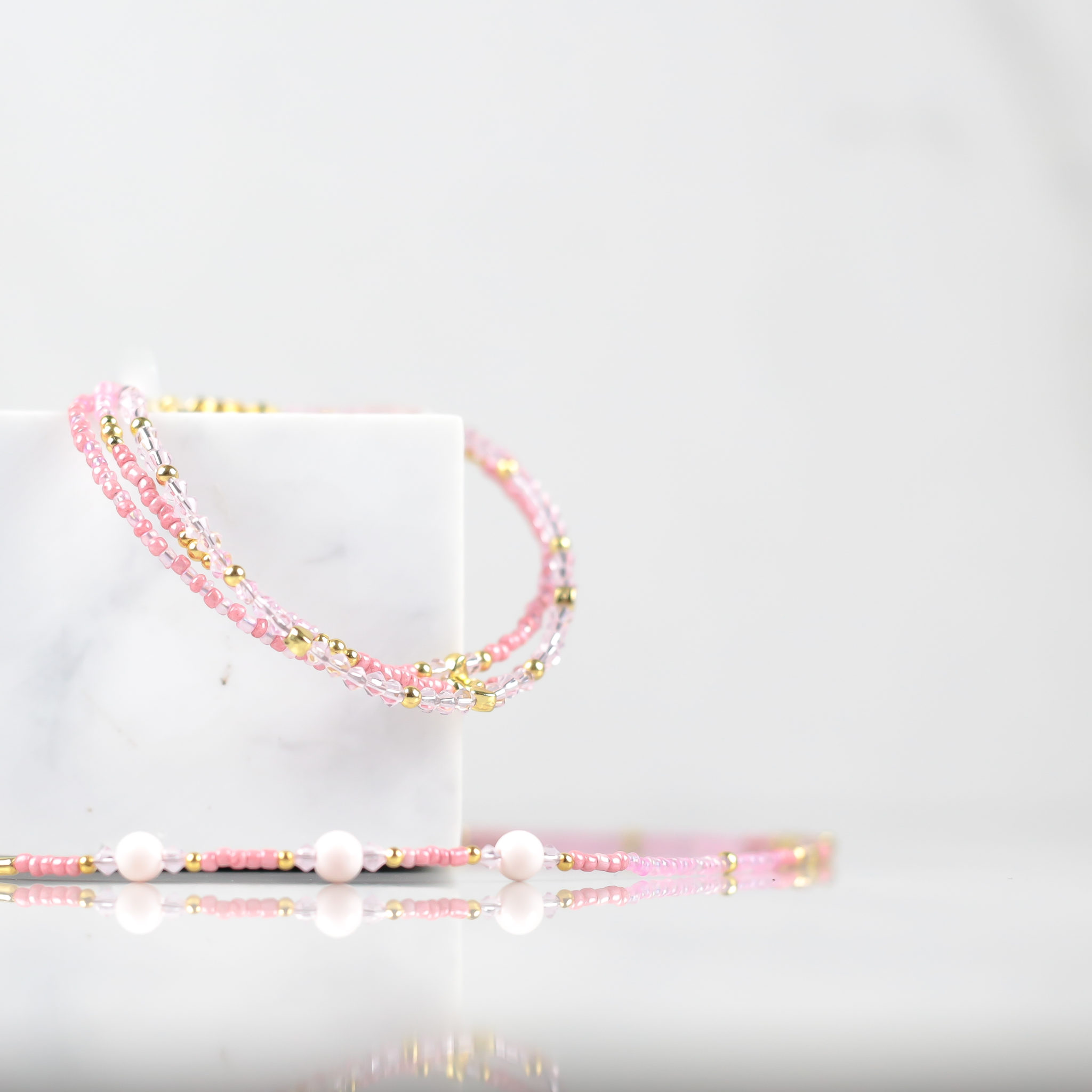 Pink/Gold Beaded Jewellery Kit - Kits - Riverside Beads